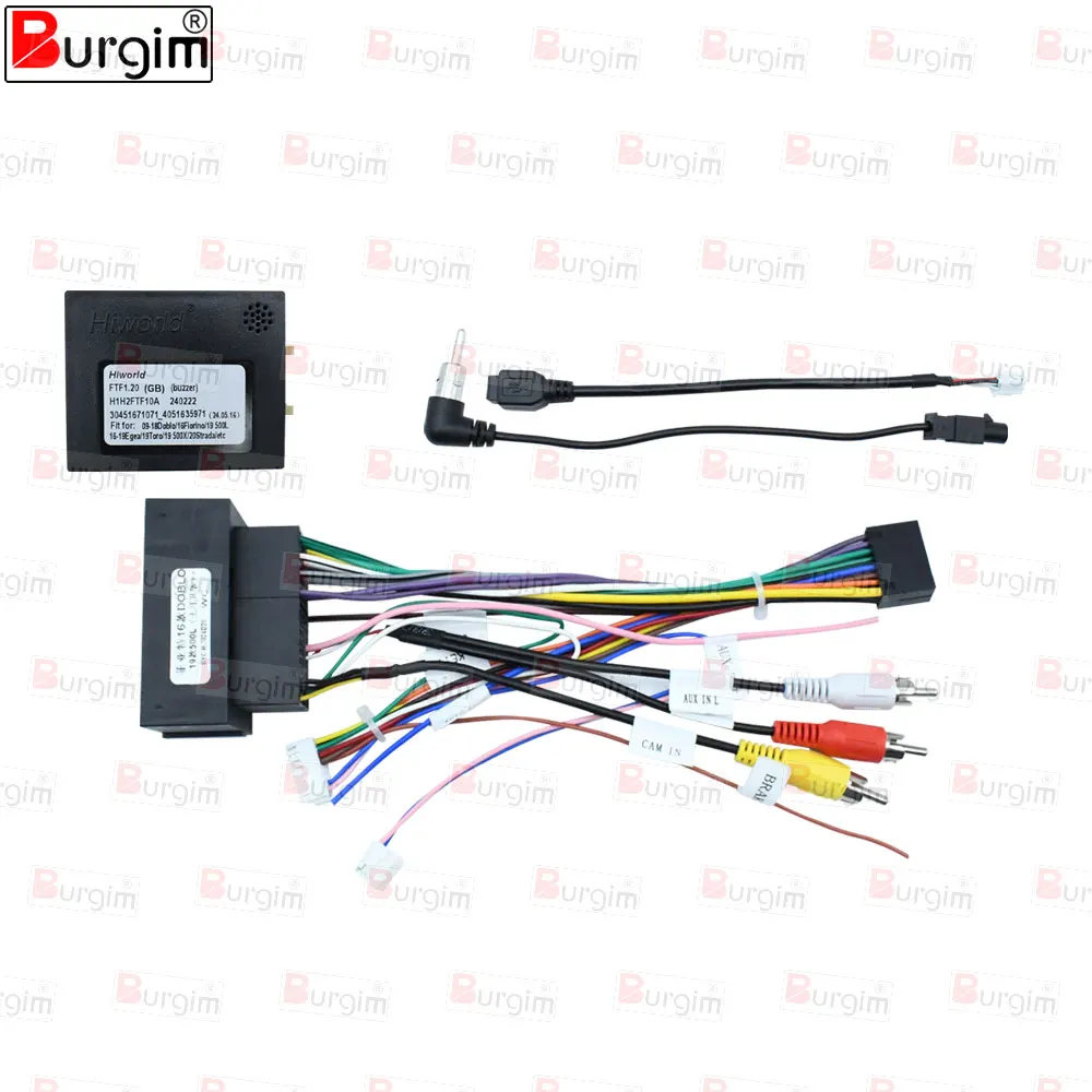 16PIN Android Radio Power Cable Leads For Fiat Ducato Uno Peugeot Boxer ...