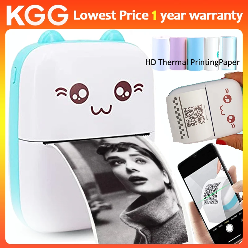 Mini-Printer-Cute-Cat-Thermal-Paper-Label-Web-Page-Picture-English ...