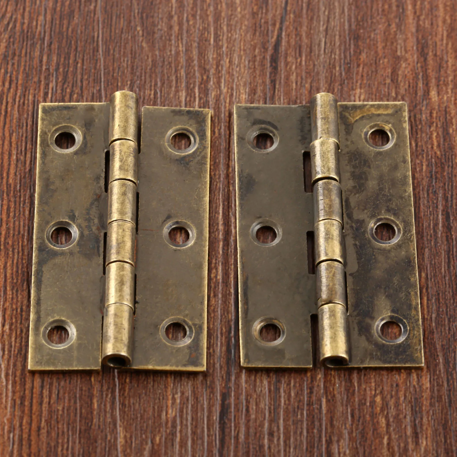 Dreld 2pcs 50x28mm Furniture Cabinet Drawer Door Butt Hinge Antique ...
