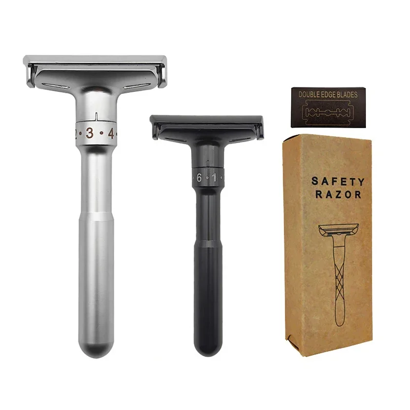 2023-Adjustable-Safety-Razor-Double-Edge-Classic-Mens-Shaving-with-5 ...