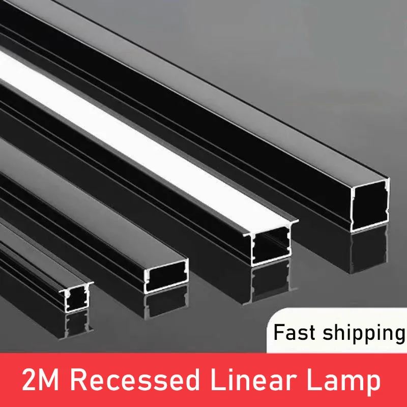 Recessed-Aluminum-Led-Profile-2M-2-10pcs-Black-Silver-U-Style-PC ...