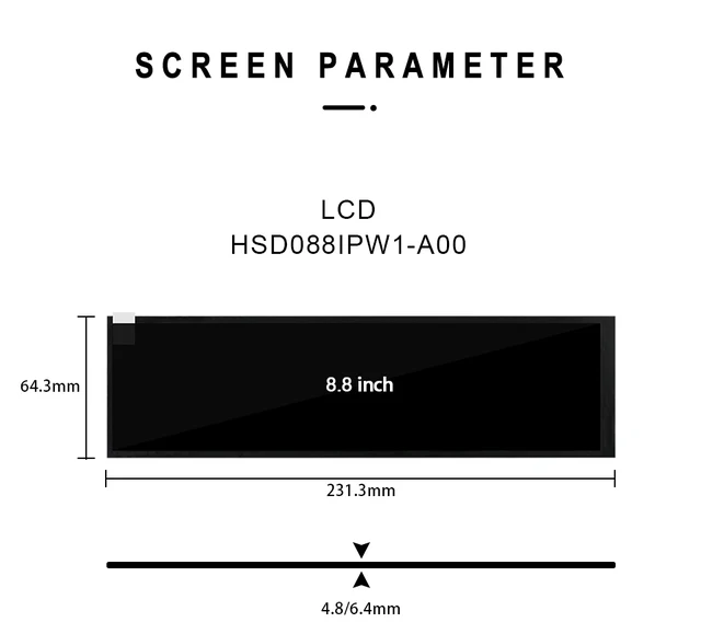 Custom 8.8 Inch 1920x480 Bar Display LCD Display Small Supermarket ...