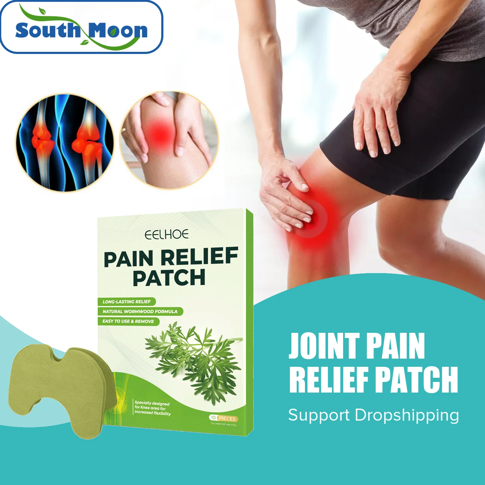 10pcs Pain Relief Patch Knee Natural Wormwood Knee Pain Plaster ...