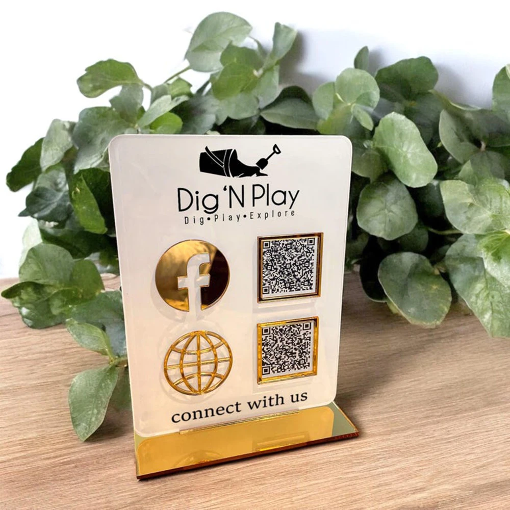 Customized Personalized Acrylic Plaque Commercial Logo With QR Code ...