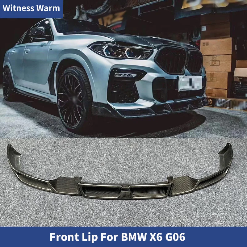 Car-Carbon-Fiber-Front-Bumper-Lip-Spoiler-For-BMW-X6-G06-2020-2021-2022 ...