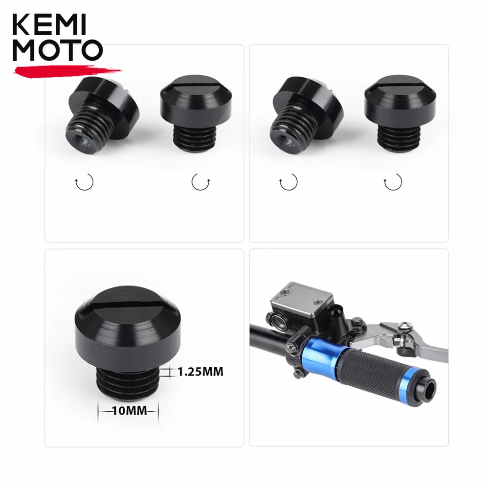 Motorcycle Mirror Hole Plug Screw Aluminum 8mm 10mm 1.25 For Honda For ...