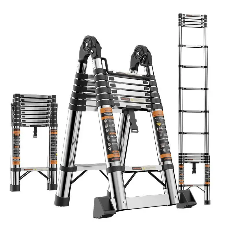 Stainless-Steel-Telescopic-Ladder-Multi-Home-Use-Herringbone-Ladder ...