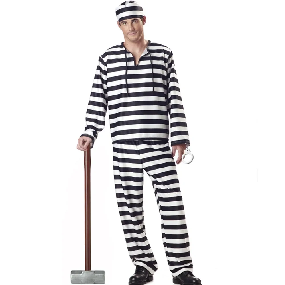 Black-White-Stripe-Prisoner-Costume-Adult-Halloween-Costumes-For-Men ...