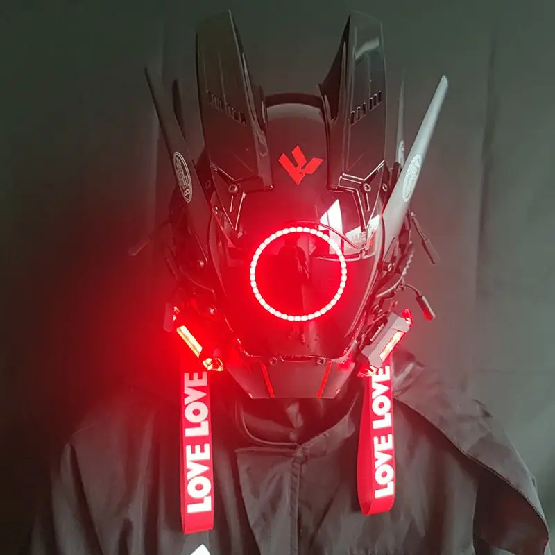 Cyberpunk-Helmet-Cosplay-Dreadlocks-Cool-Mask-With-Led-Light-Shinobi ...