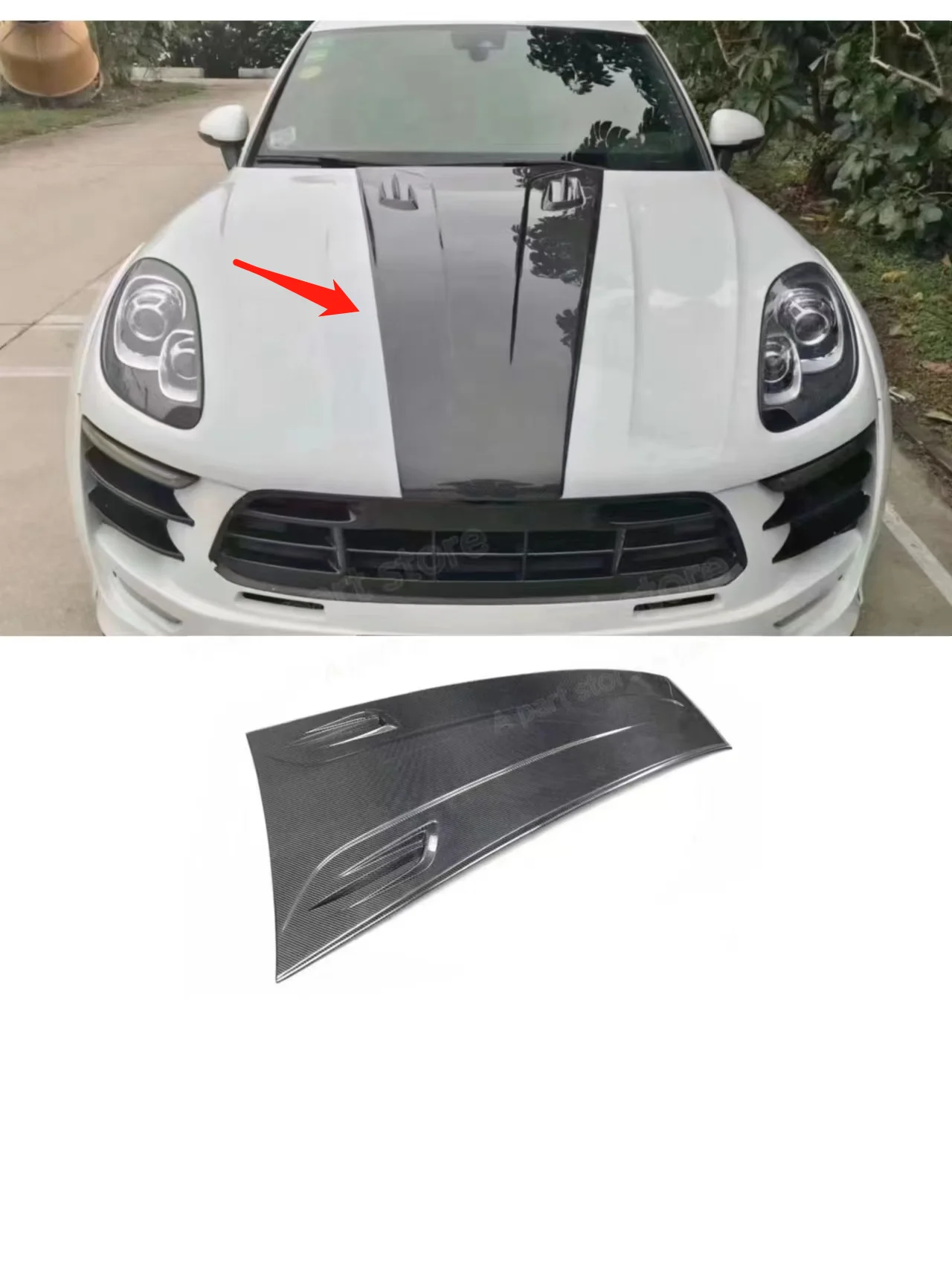 Carbon Fiber /FRP Front Bumper Engine Hood Bonnet Air Vent Middle Trim ...