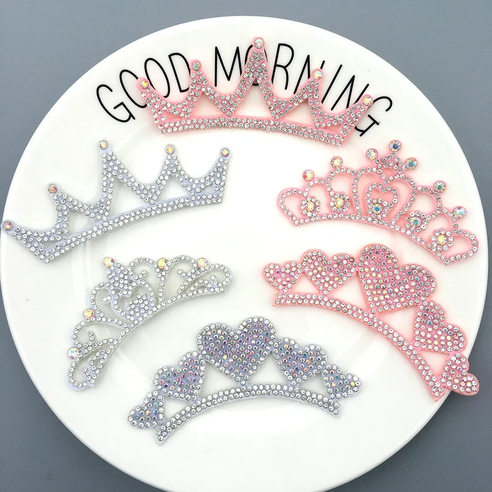 Silver-Pink-Lovely-Princess-Silver-Rhinestone-Crown-Patches-for ...