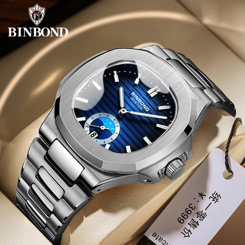 BINBOND-reloj-de-cuarzo-informal-de-lujo-para-hombre-cron-grafo-con ...