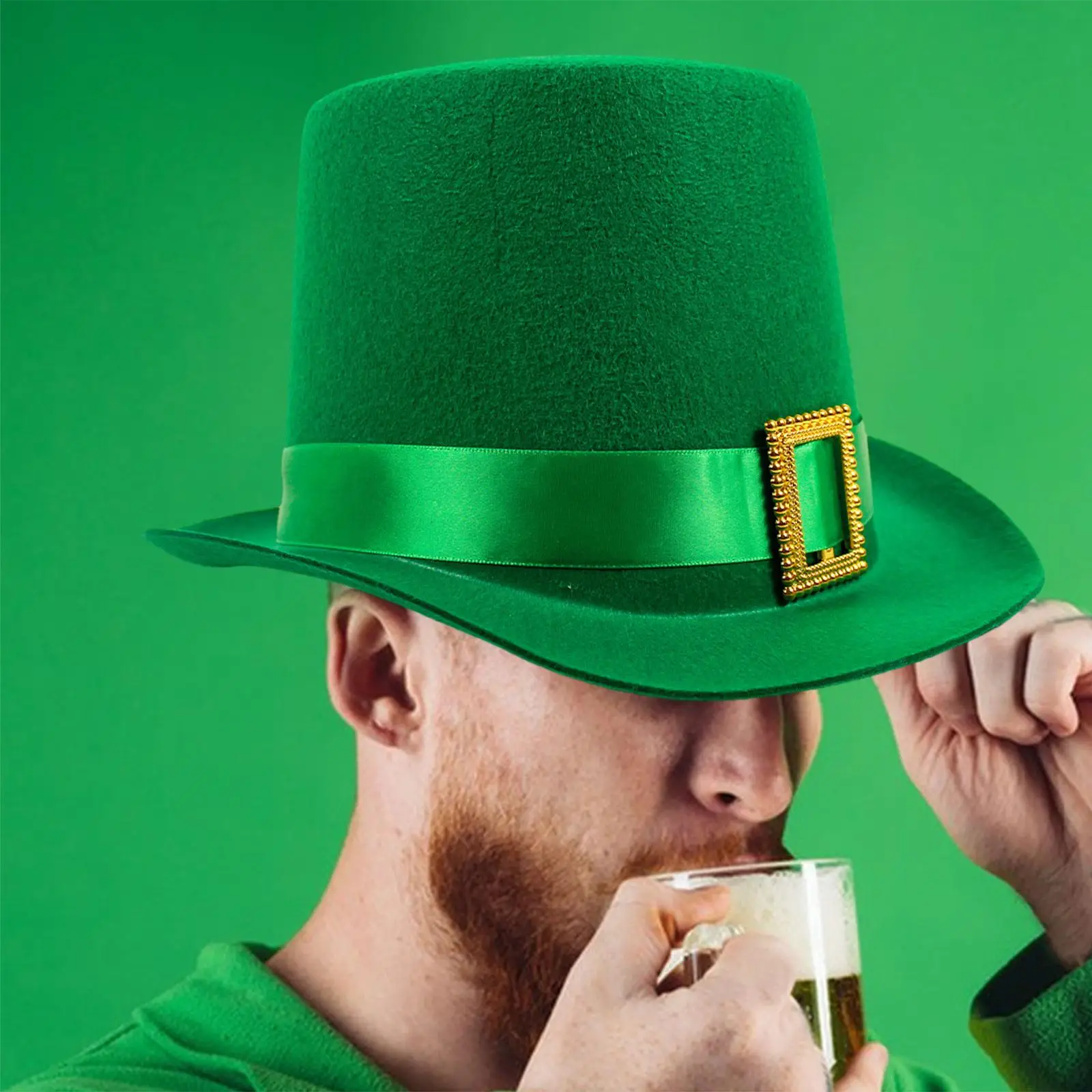 St Patrick's Day Hat Green Top Hat for Festival Masquerade Stage ...
