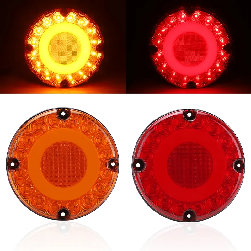LED-Round-Strobe-Beacon-Light-7-Inch-Rear-Flash-Brake-Lamp-12V-24V ...