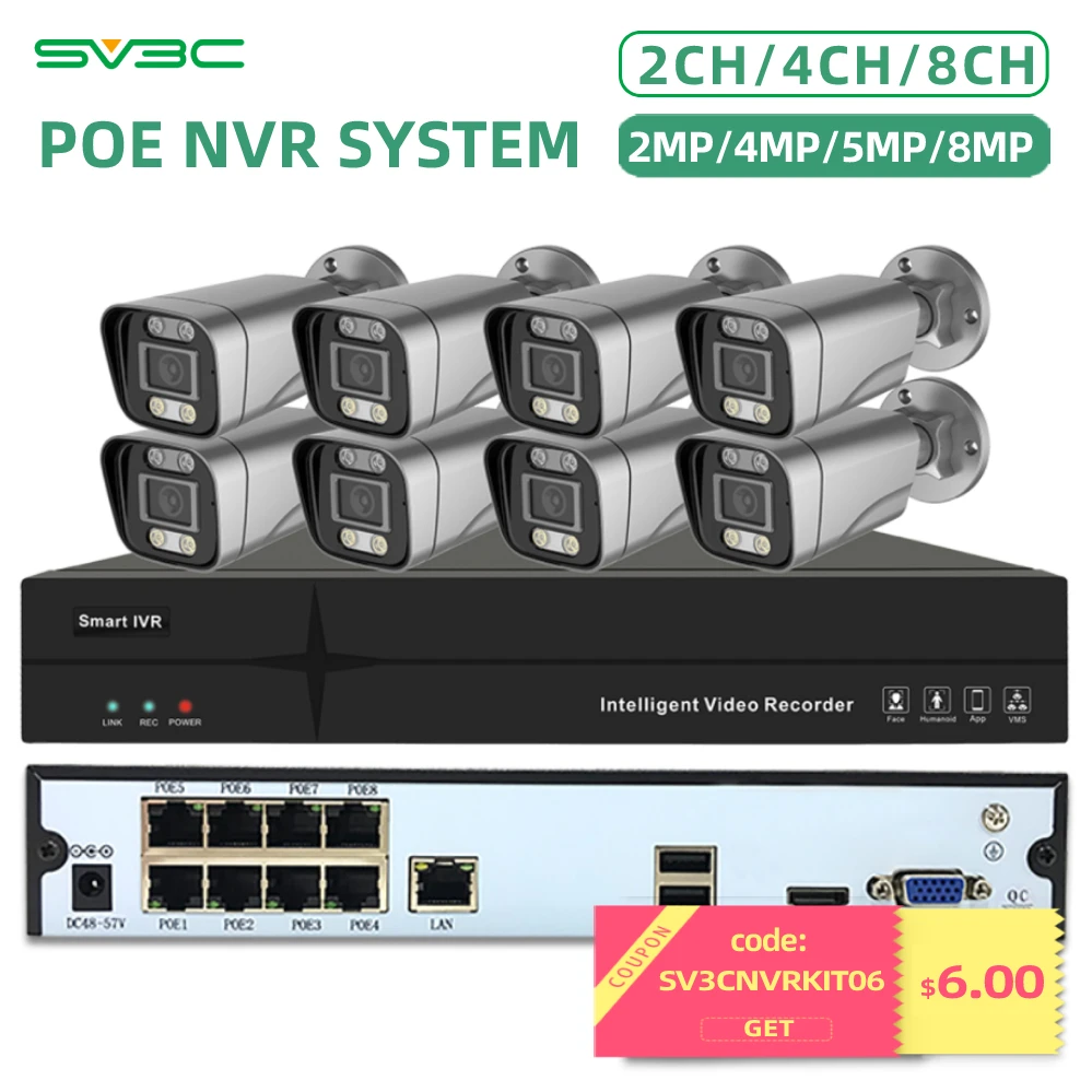 Poe-Security-Camera-System-SV3C-4K-Surveillance-NVR-System-With-4-8-Pcs ...