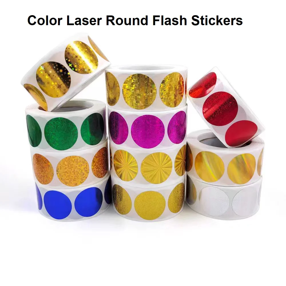 500pcs-roll-color-laser-round-flash-stickers-25mm-Gifts-packaging-paste ...