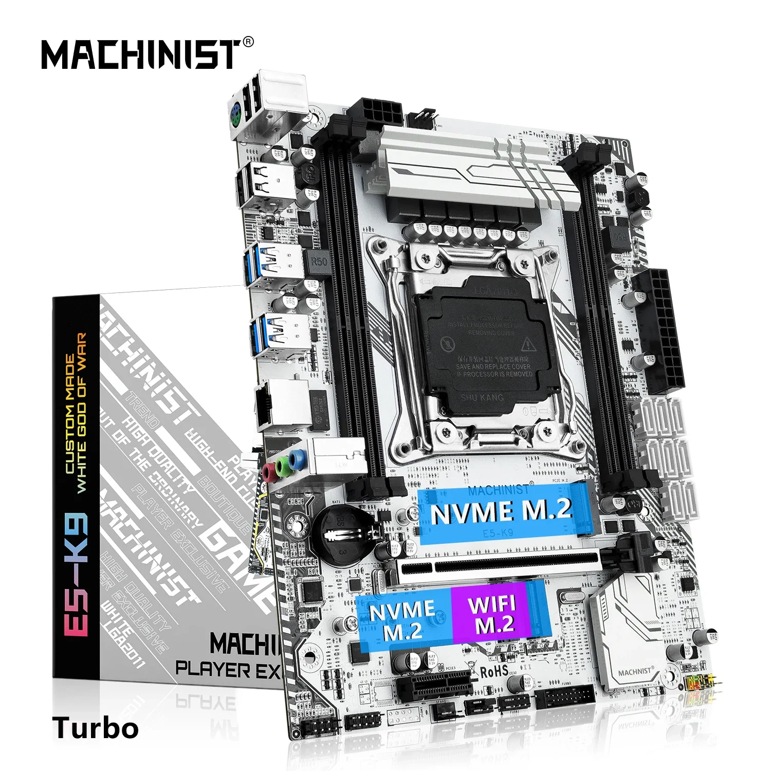 MACHINIST K9 X99 마더보드, LGA 2011 3 지원, Xeon E5 2666 2667 2670 V3 V4 CPU ...