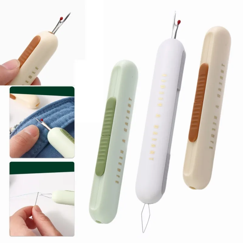 2 IN 1 Needle Threaders Sewing Seam Rippers Stitching Remover and ...