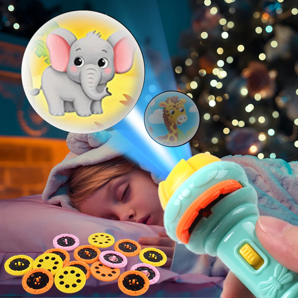 Cute Cartoon Creativity Toy Torch Lamp Flashlight Projector Toy ...