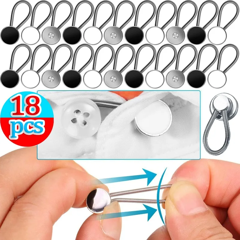 Collar-Buttons-Extender-Flexible-Stretch-Pants-Waist-Spring-Extension ...