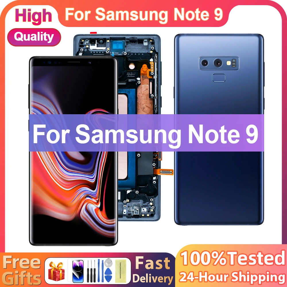SUPER-AMOLED-6-4-LCD-With-Frame-For-SAMSUNG-GALAXY-Note-9-N960D-N960F ...