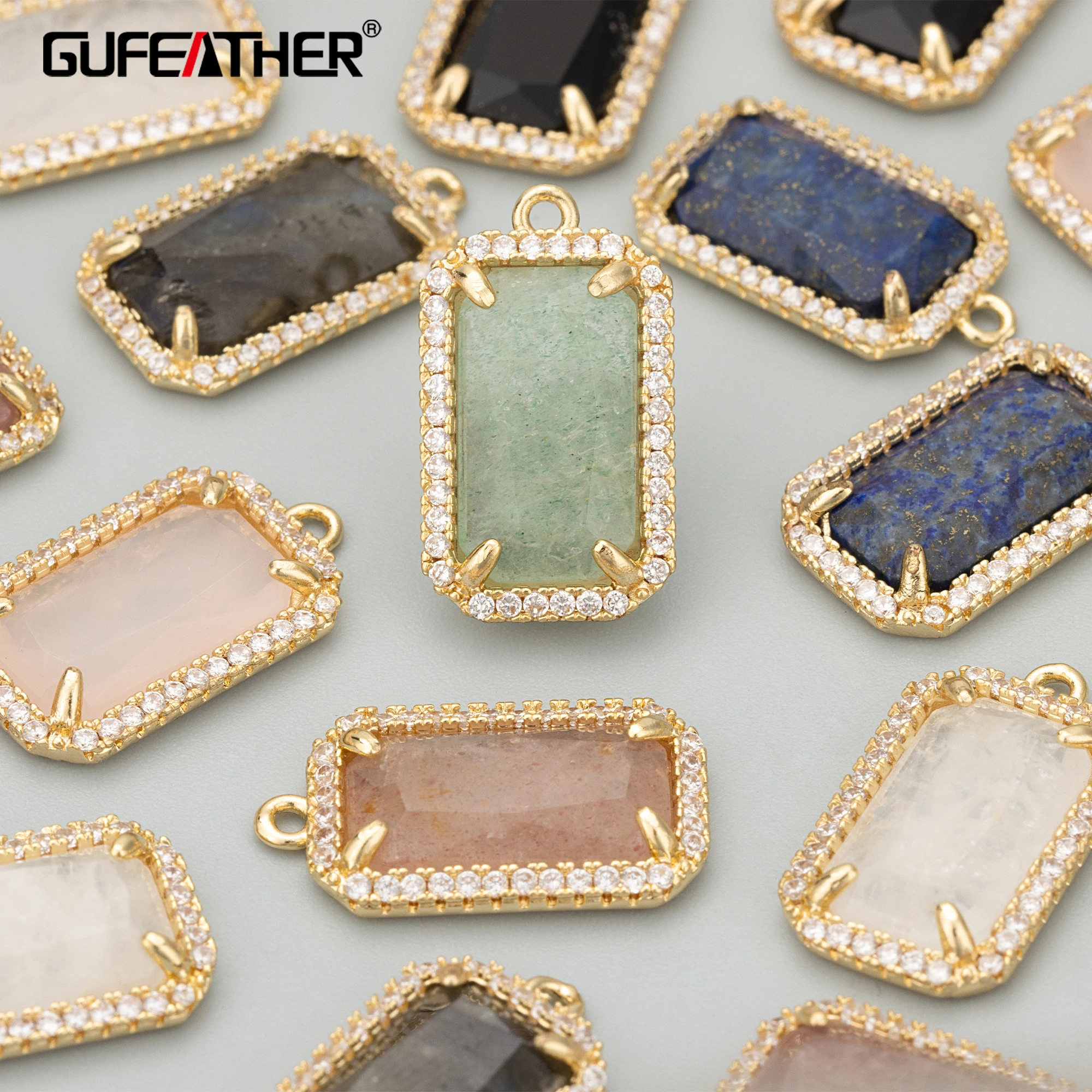 GUFEATHER ME53,jewelry accessories,18k gold plated,copper,natural stone ...
