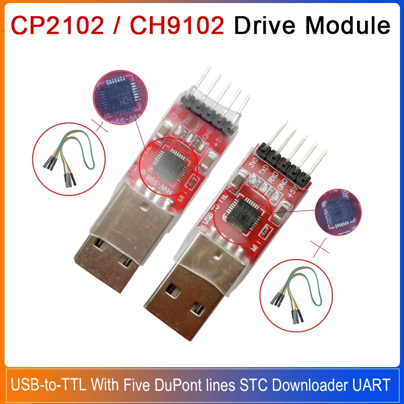 1/5/20PCS CP2102 / CH9102 Drive Module USB-to-TTL With Five DuPont ...