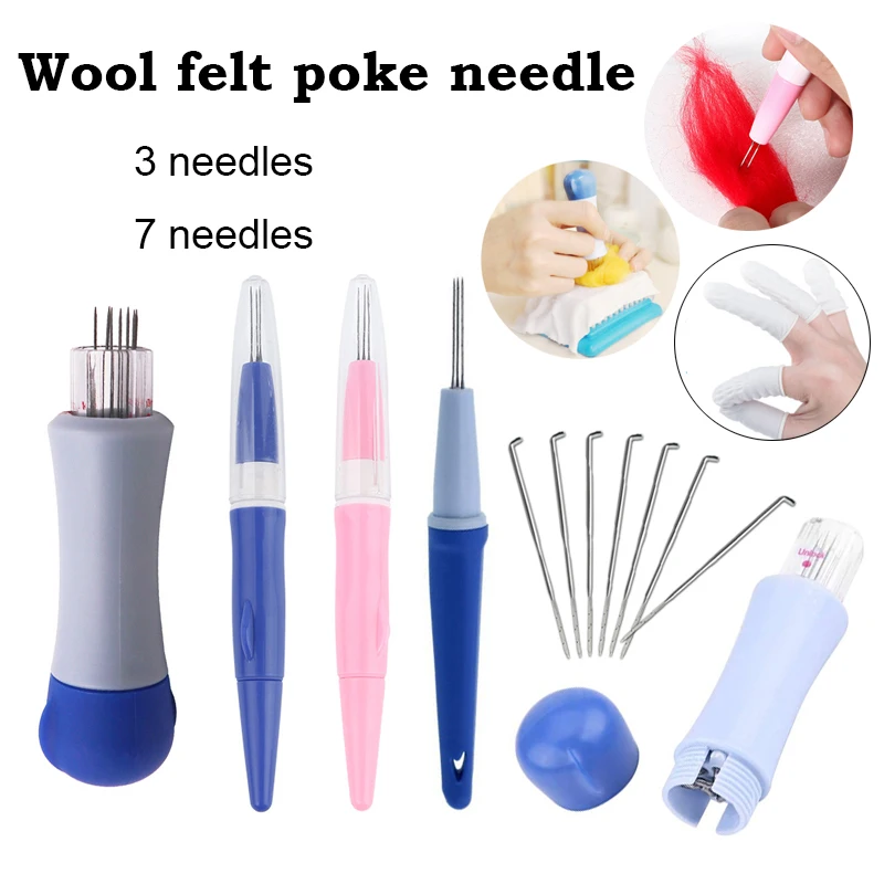 1/2 pcs wool felt 3/7 needle poke set DIY tool needle punch shank 7 ...