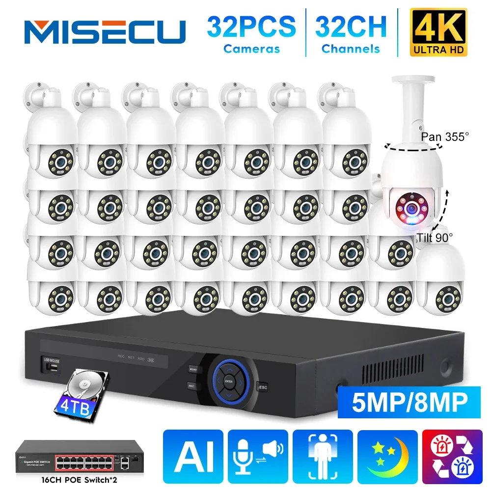 MISECU-32CH-CCTV-8MP-Security-Camera-System-5MP-POE-NVR-2-Way-Audio-AI ...