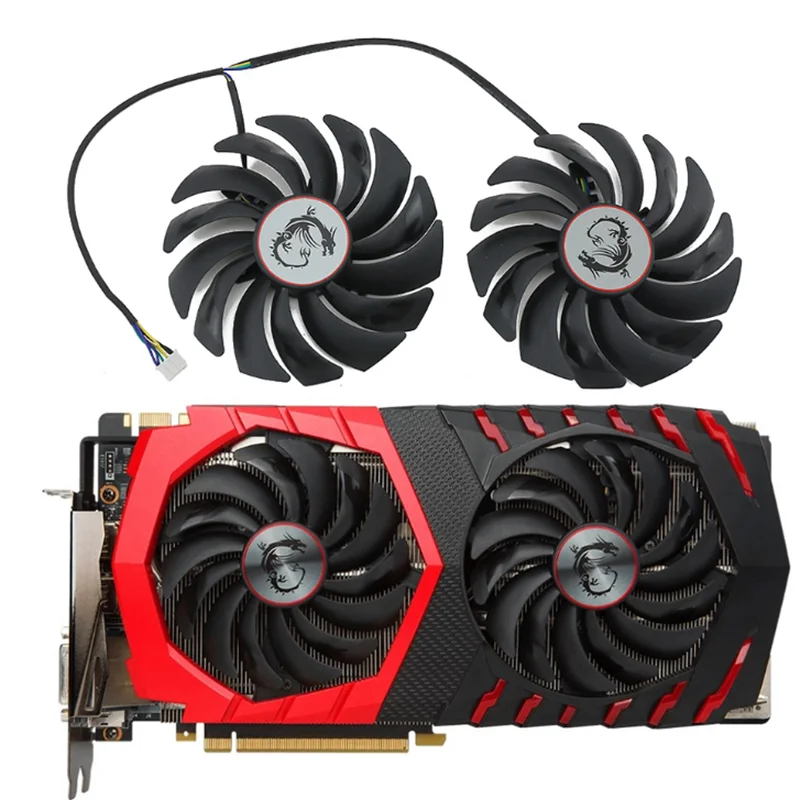 2 Pçs/lote 95MM PLD10010B12HH Cooler Fan Para MSI GTX 1060 1070 1080 TI ...