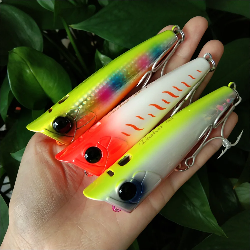 TSURINOYA-3pcs-90F-Topwater-Popper-Fishing-Lure-90mm-23g-DASHER ...