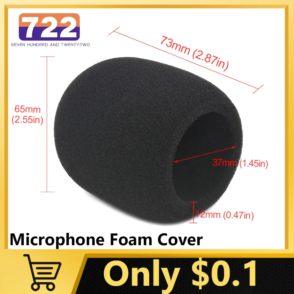 1-Piece-Black-Foam-Mic-Cover-Handheld-Microphone-Windscreen-Sponge ...