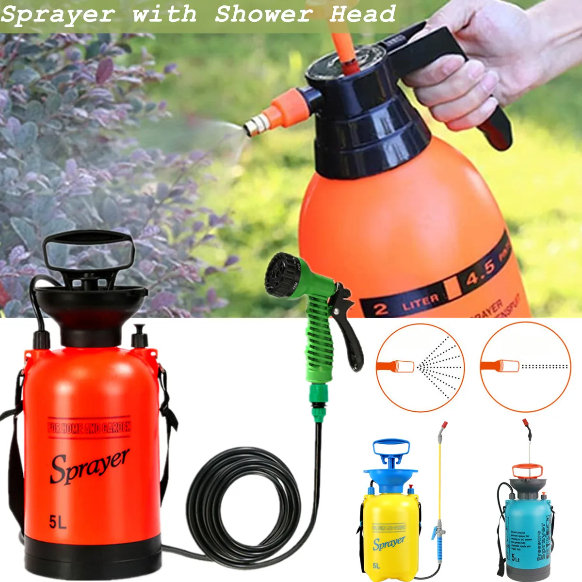3L-5L Garden Pump Sprayer, Home Cleaning and Car Washing, Hand-held ...