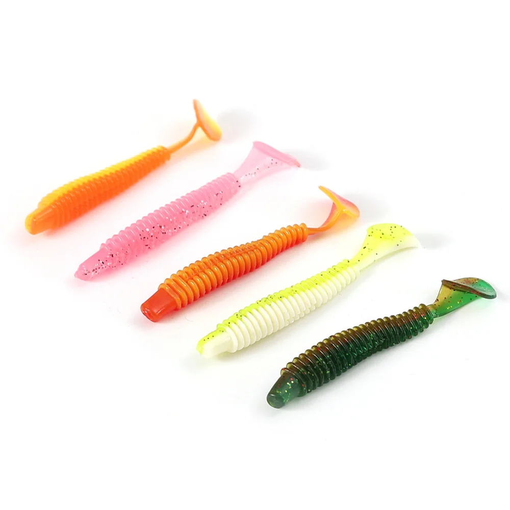 Ring Shad Fishing Lure Soft Worm 55mm 65mm 75mm Plastics Baits Silicone ...