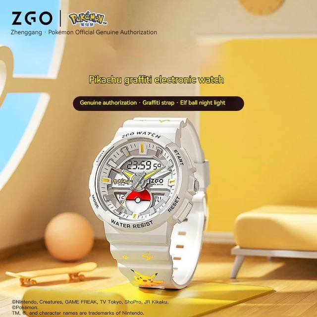 Original Pokemon Pikachu Joint Zgo Anime Watch Waterproof Luminous ...