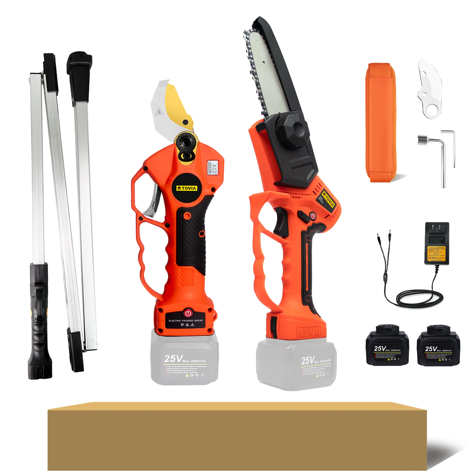 25V-Cordless-Pruner-40mm-Electric-Pruning-Shear-or-Electric-5Inch-Chain ...