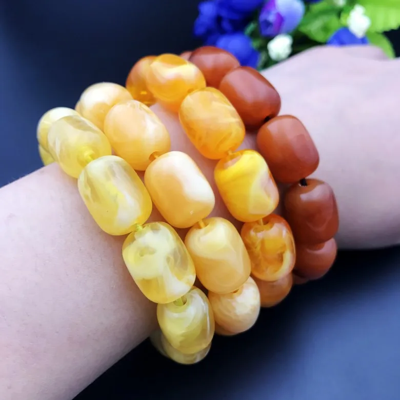 High-grade-amber-bracelet-honey-wax-ivory-bracelet-resin-Buddha-bead ...