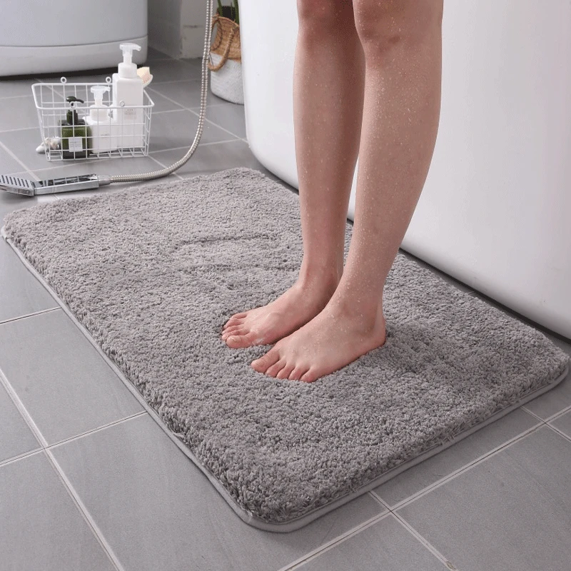Thickened bathroom water floor mat raised Plush super fiber anti skid ...
