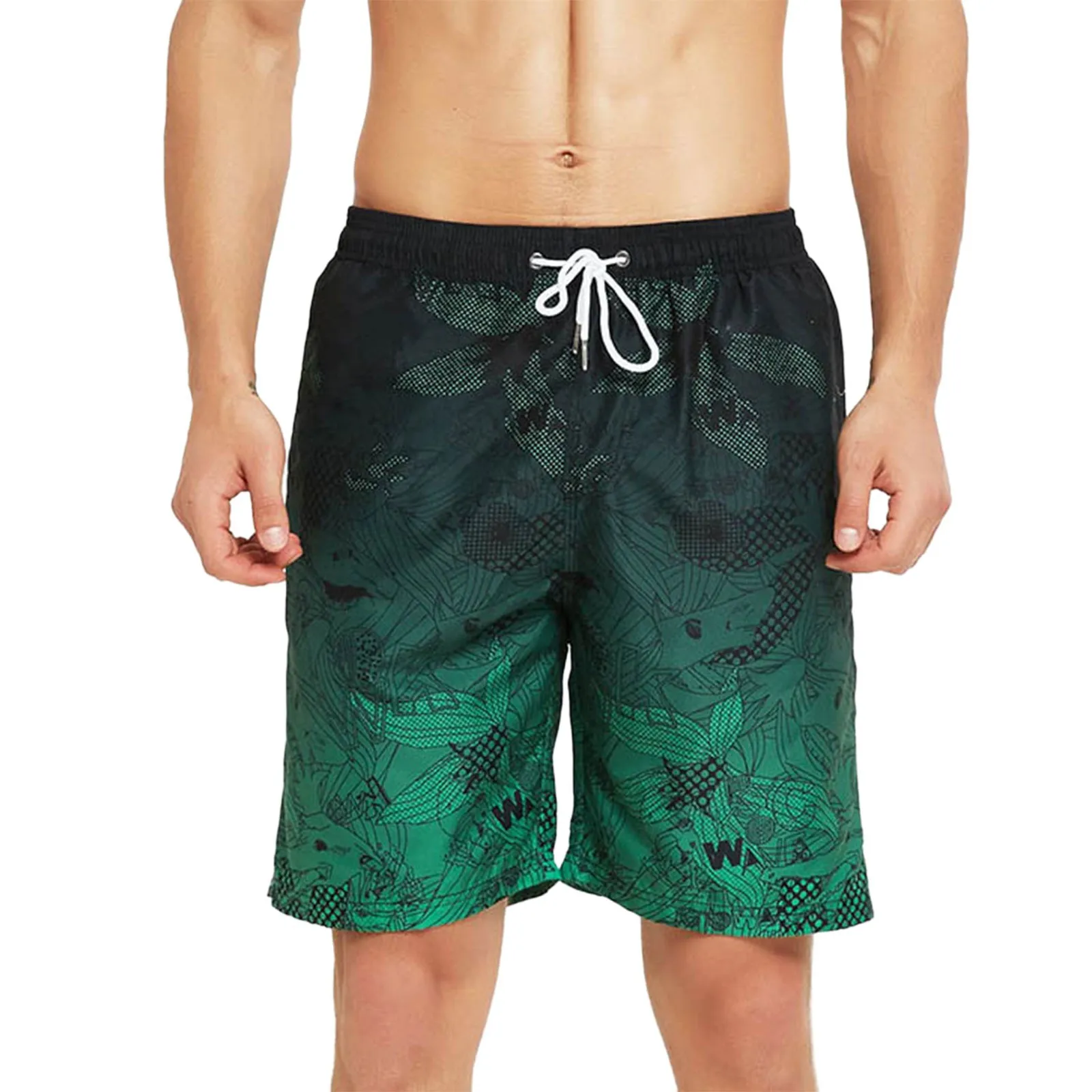 Large Size 5 Pants Shorts Beach Surfing Gradient Color Changing Beach ...