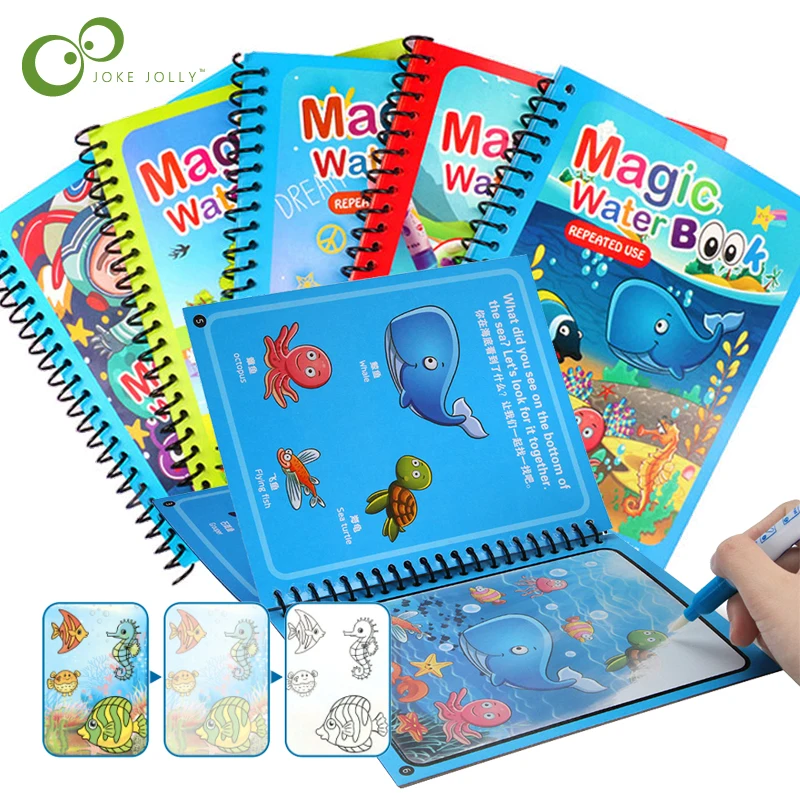Coloring Book Kids Drawing Toys | Toys Water Paint Coloring Book - 2pcs ...