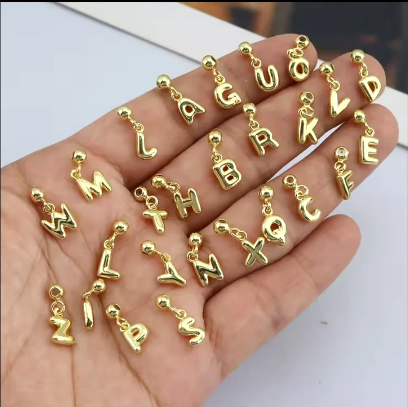 26Pcs-Fashion-Mini-Small-Little-Tiny-26-Letters-18k-Gold-Plated-Bail ...
