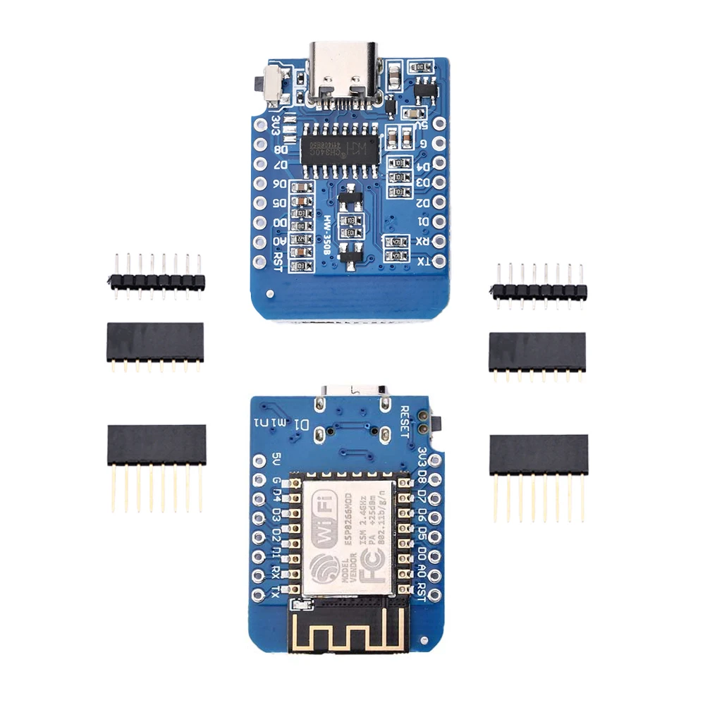 Wemos d1 mini esp8266 ESP 12F placa de desenvolvimento wifi ch340g TYPE C para arduino ...
