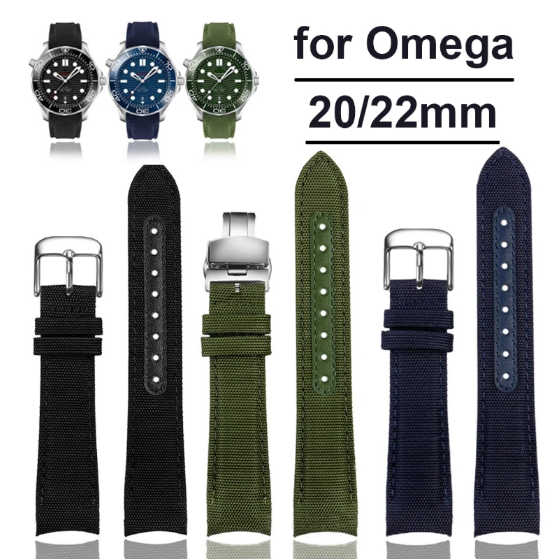 20mm-22mm-Nylon-Watch-Strap-for-Omega-Seamaster-300-Replacement-Belt ...
