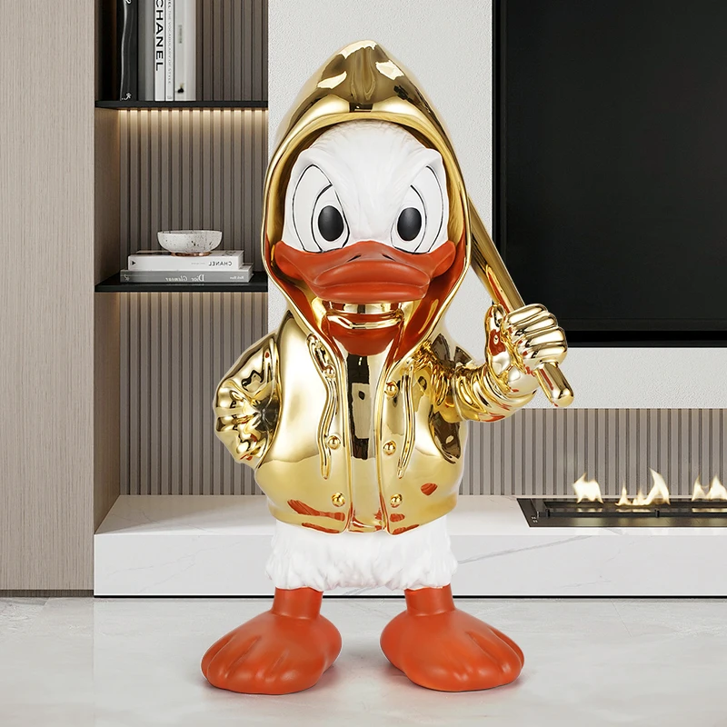 Disney New Donald Duck Statue Electroplate Punk Cartoon Donald Duck ...