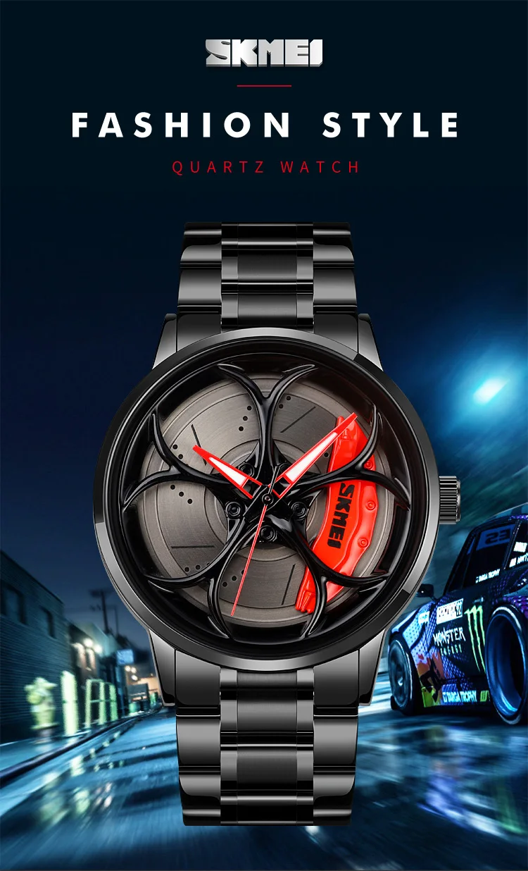 Часы в виде крутящегося колеса Skmei 1990D Black Red-Silver (ID#1718471604), цена: 1179 ...