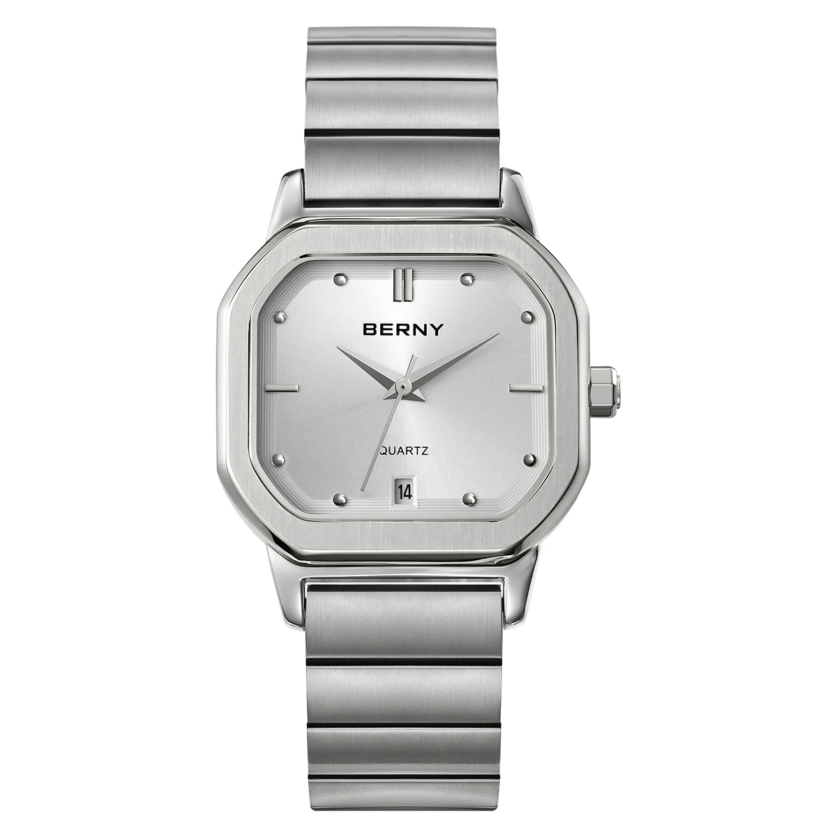 BERNY-Watches-for-Men-Calendar-Date-Full-Stainless-Steel-Square-Quartz ...