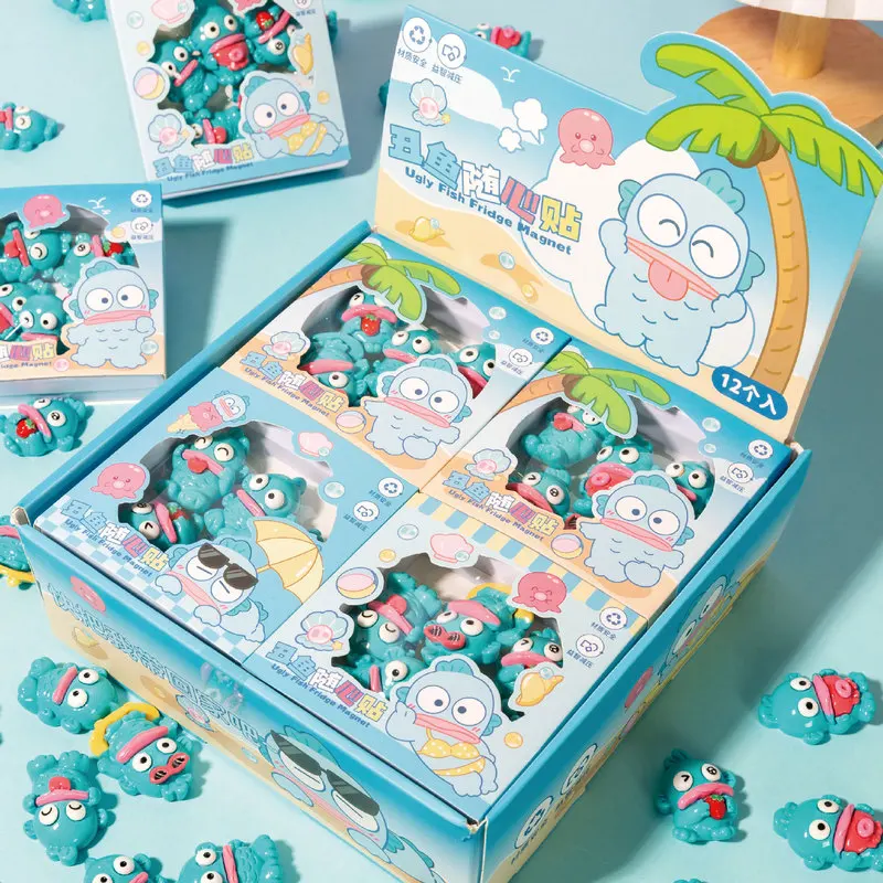 12pcs-Cartoon-Sanrio-Hangyodon-Ugly-Fish-Stickers-Blind-Box-Toys-Phone ...