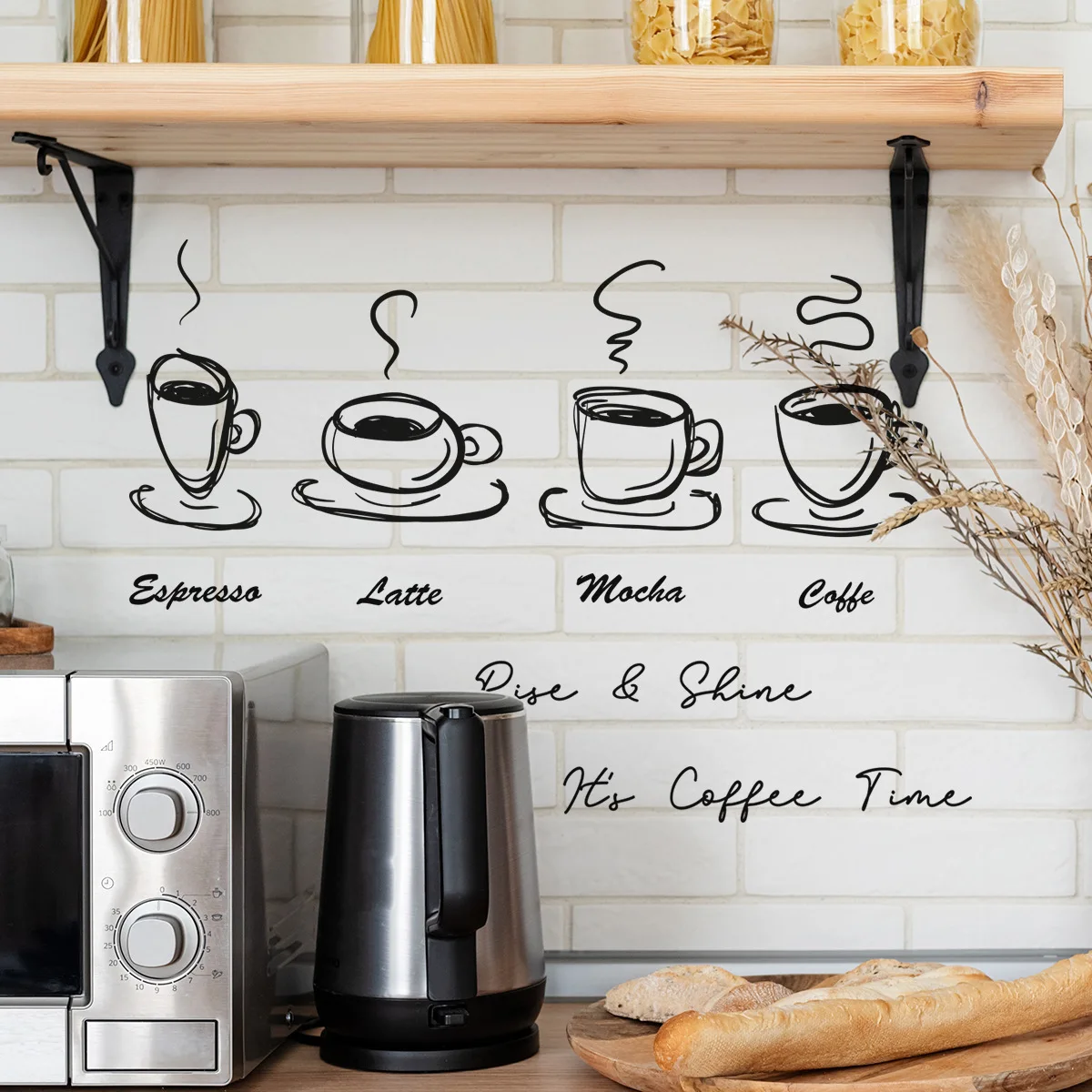 Nordic-Style-Coffee-Cups-Wall-Stickers-for-Living-Room-Office-Pantry ...