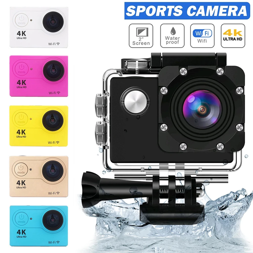 Action Video Camera Waterproof - 4k Sports Camera 2.0-inch Screen Wifi ...