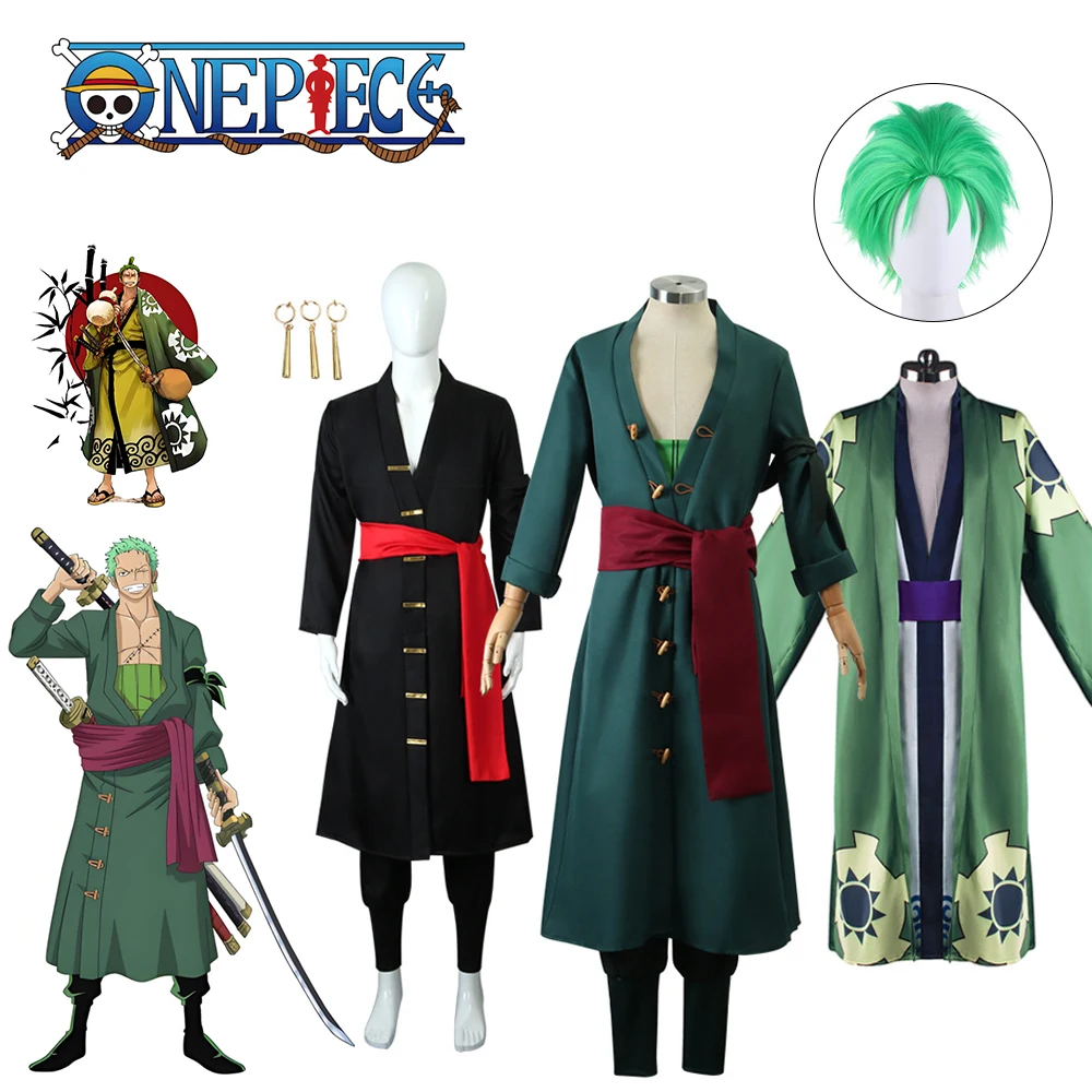 The-whole-series-Anime-Roronoa-Zoro-Cosplay-Costume-Uniform-Green-Coat ...